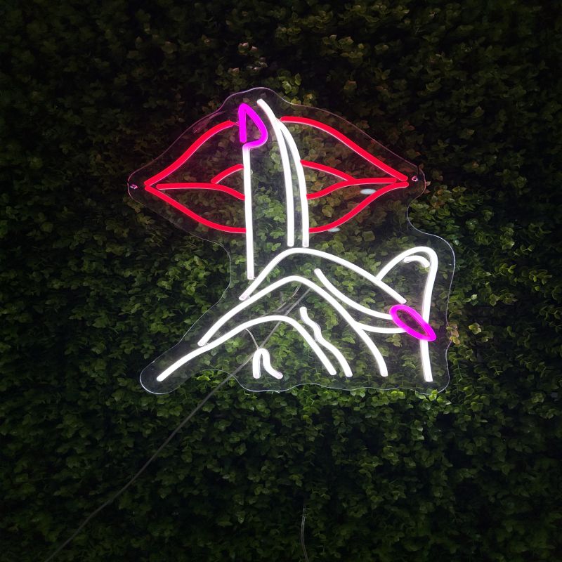 Hush Lips LED Neon Wall Art – Jacob's Signs and Lighting