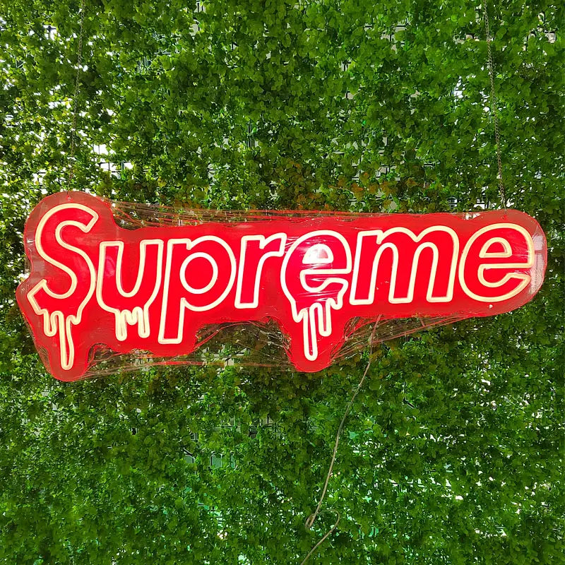 Red Supreme Dripping LED Neon Wall Art 35in. Wide – Jacob's Signs and ...