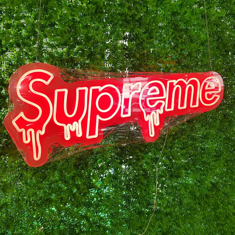 Red Supreme Dripping LED Neon Wall Art 35in. Wide – Jacob's Signs and ...