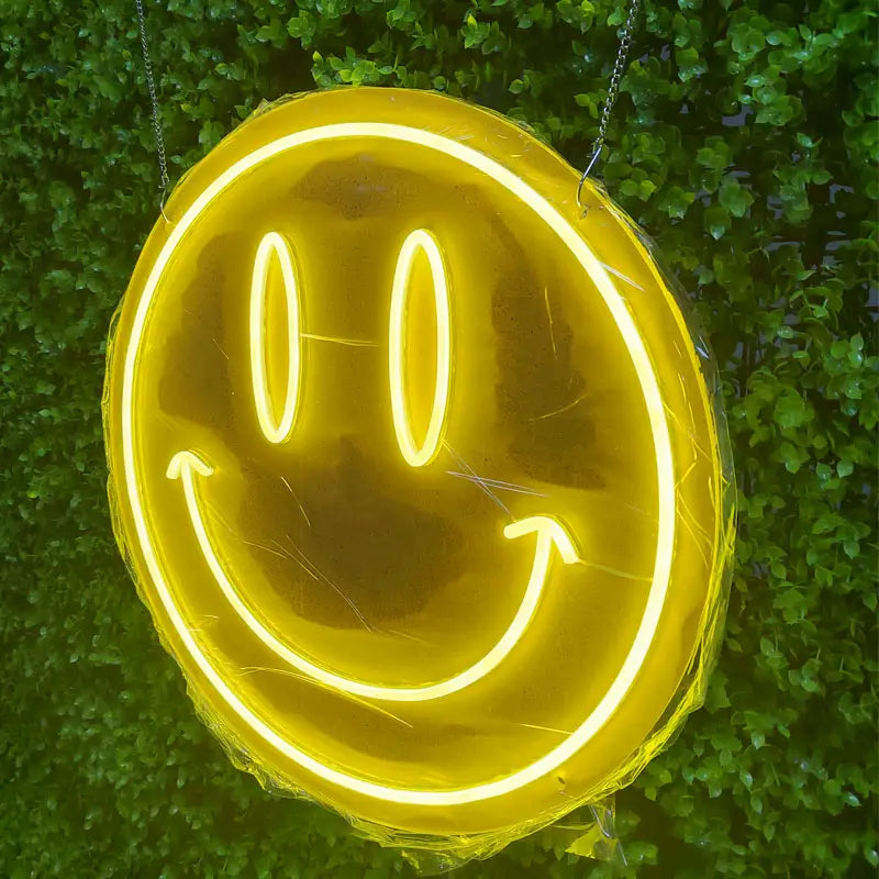 Yellow Smiley Face LED Neon Wall Art - 20 in. Wide – Jacob's Signs and ...
