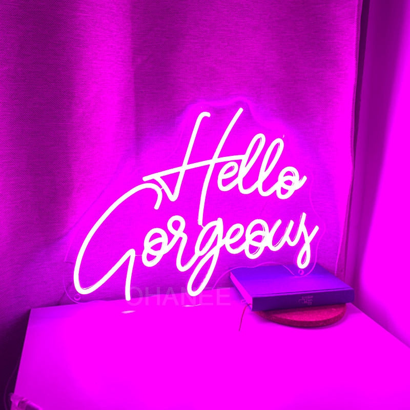 Pink Hello Gorgeous LED Neon Wall Art – Jacob's Signs and Lighting