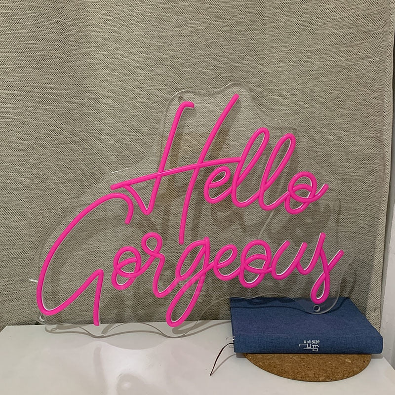 Pink Hello Gorgeous LED Neon Wall Art – Jacob's Signs and Lighting