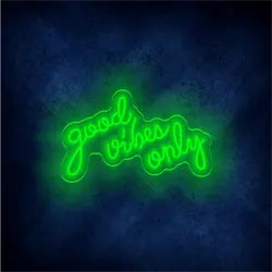 Good Vibes Only Cursive LED Neon Wall Art – Jacob's Signs and Lighting